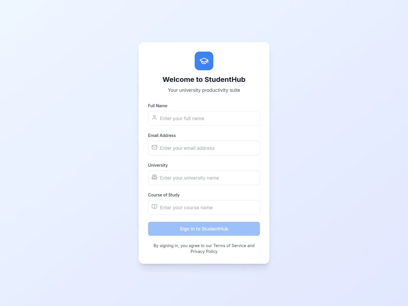StudentHub – University Productivity Suite for Students and Admins