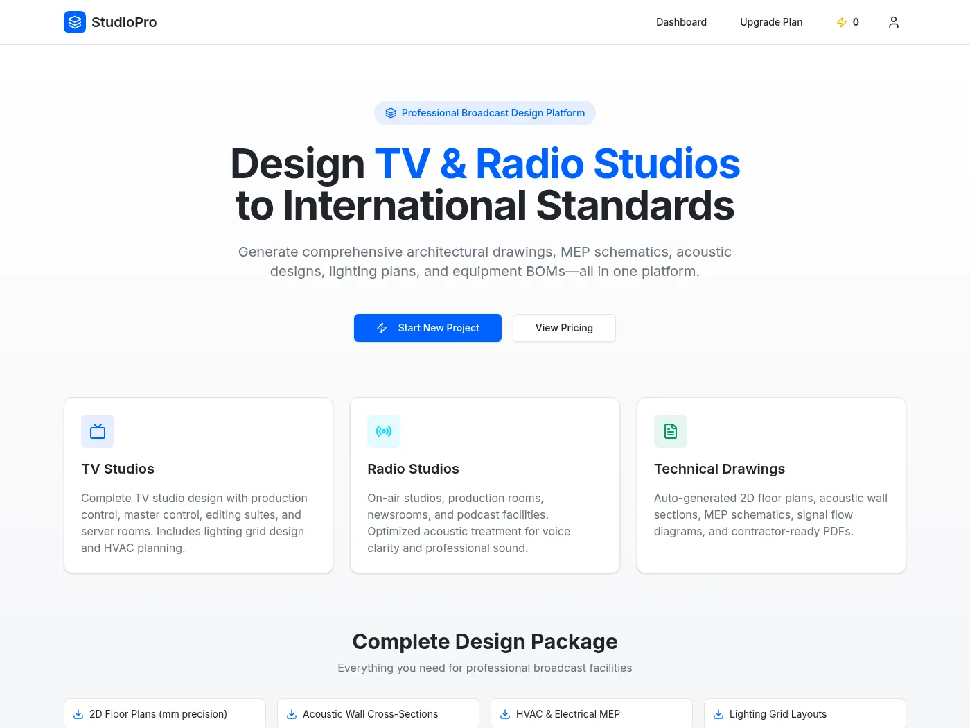 StudioPro: Design & Plan TV and Radio Studios to International Standards