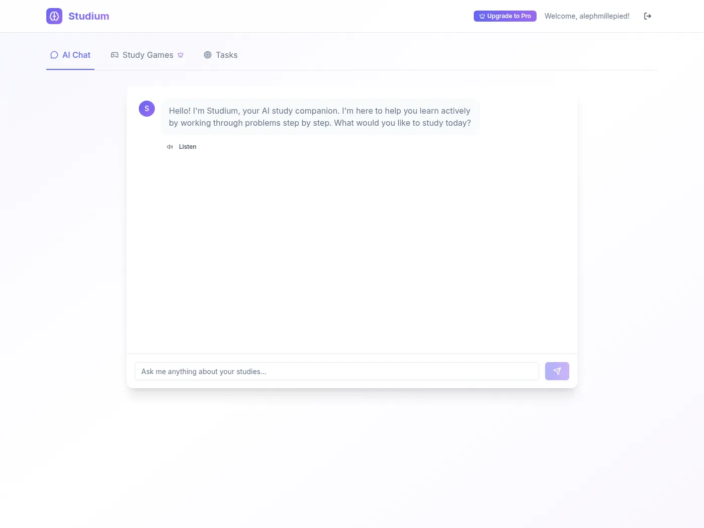 Studium: The Interactive AI Study Companion