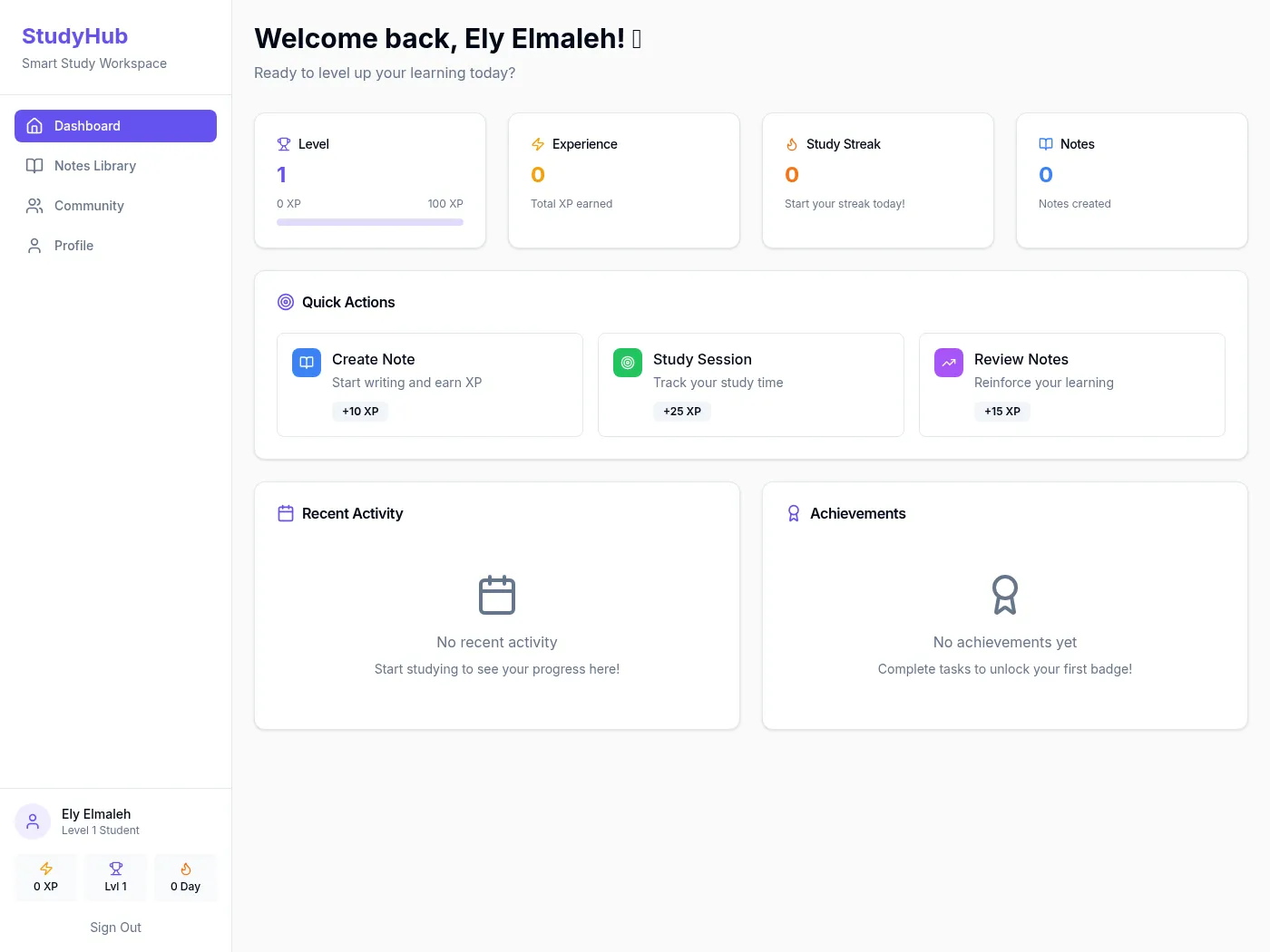 StudyHub: Smart Gamified Study Workspace for Students