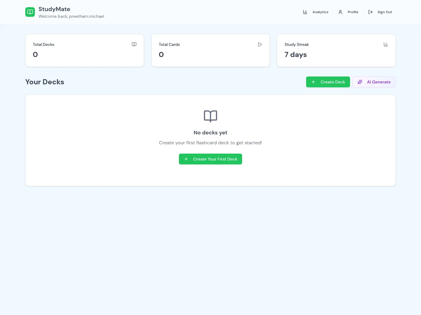 StudyMate Flash Card App for Students