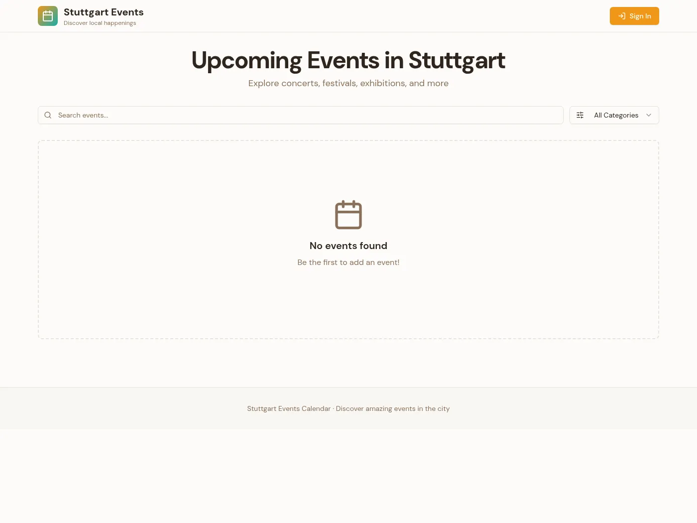 Stuttgart Events Calendar