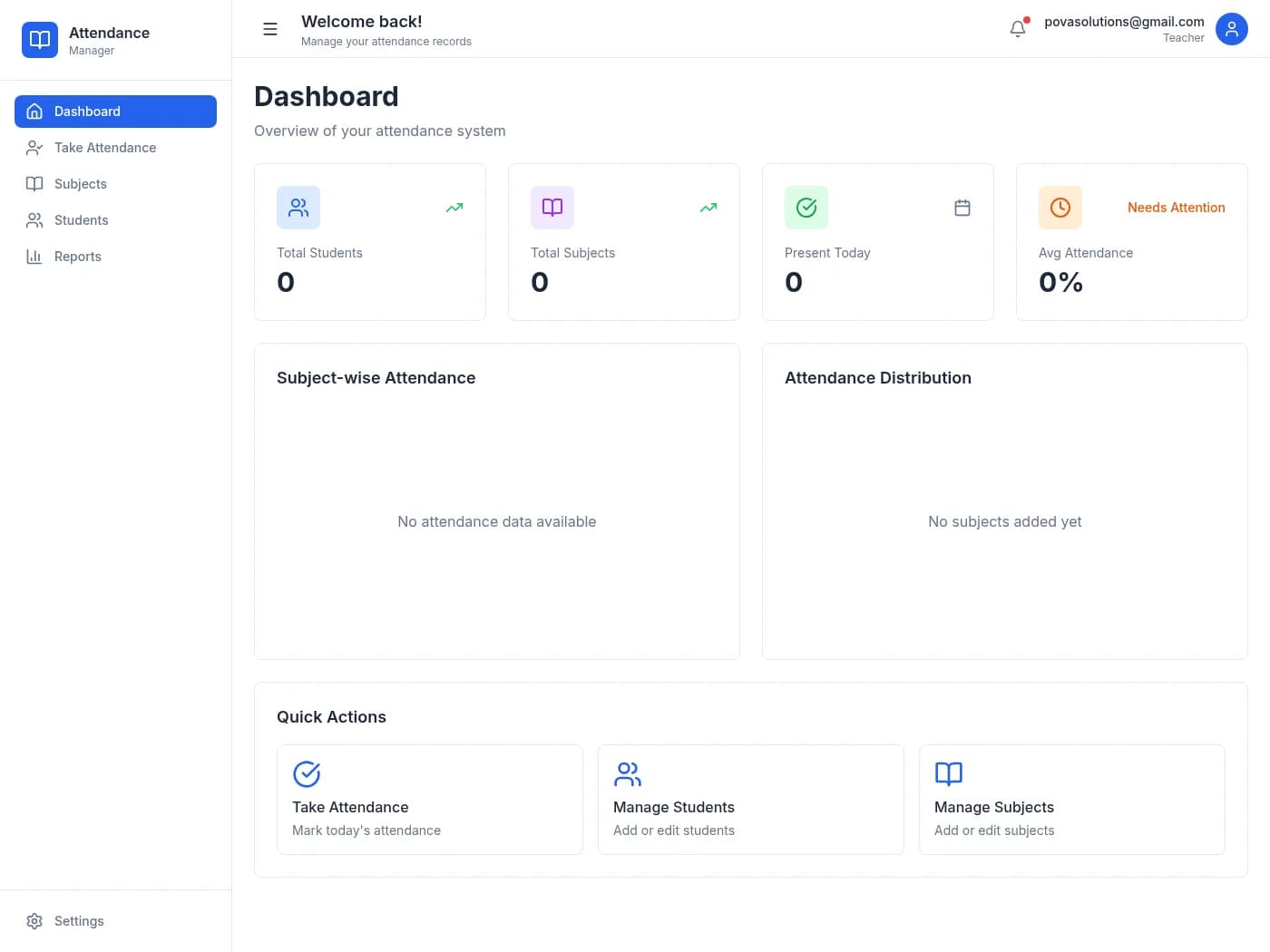 School Subject Attendance Manager