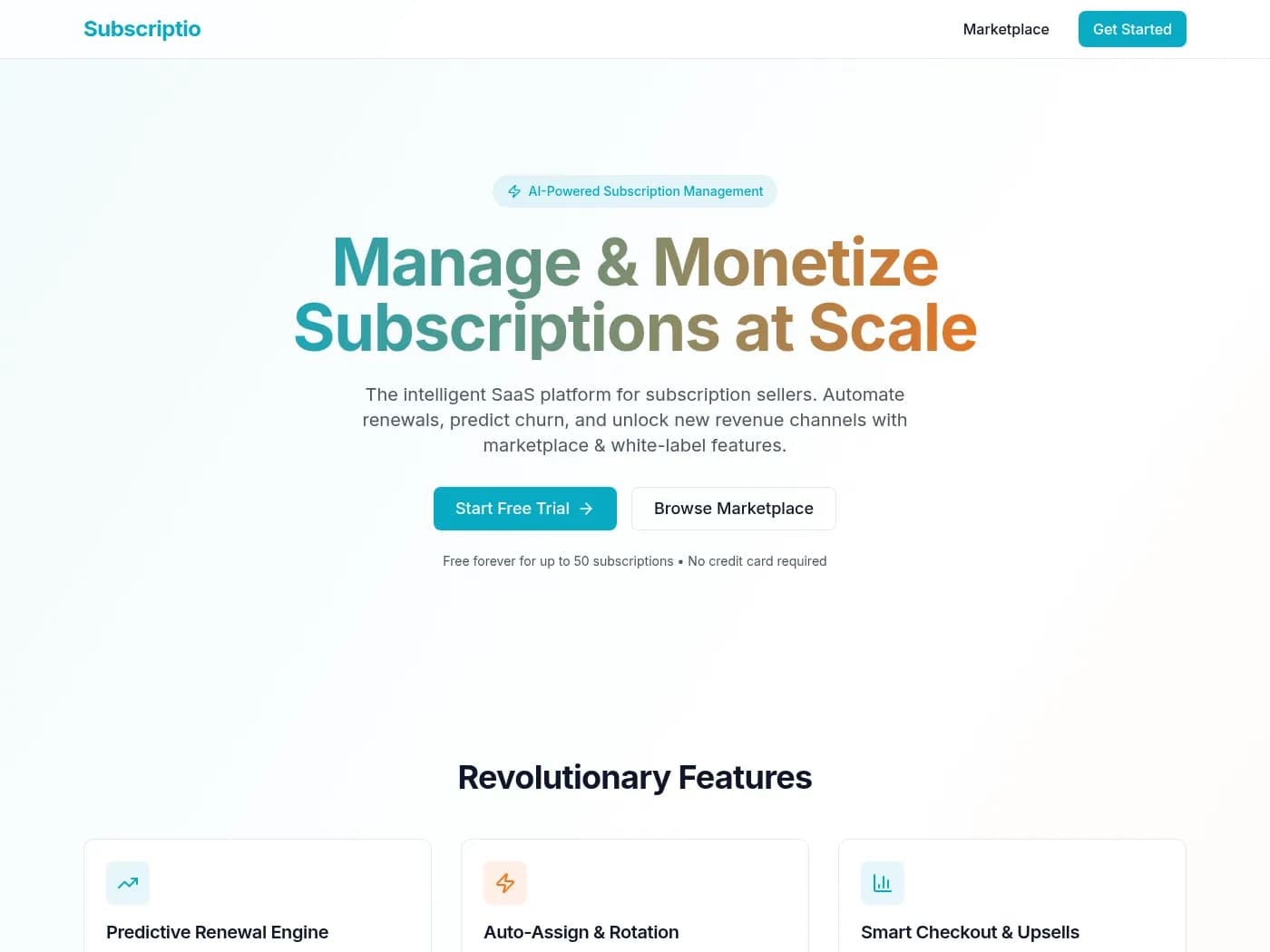Subscriptio - SaaS Platform for Smart Digital Subscription Management & Monetization