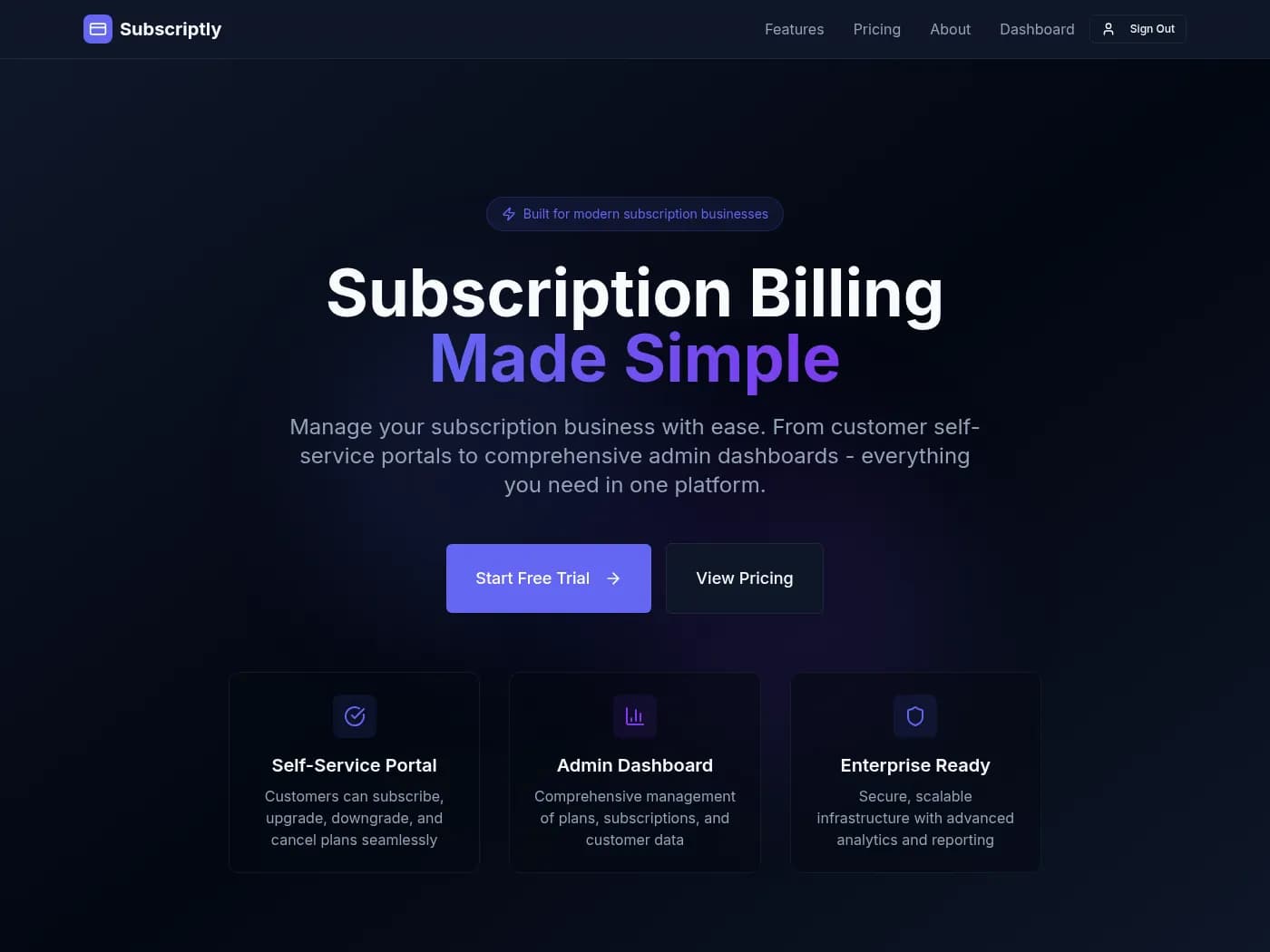 Subscriptly – Modern Subscription Billing Management Platform