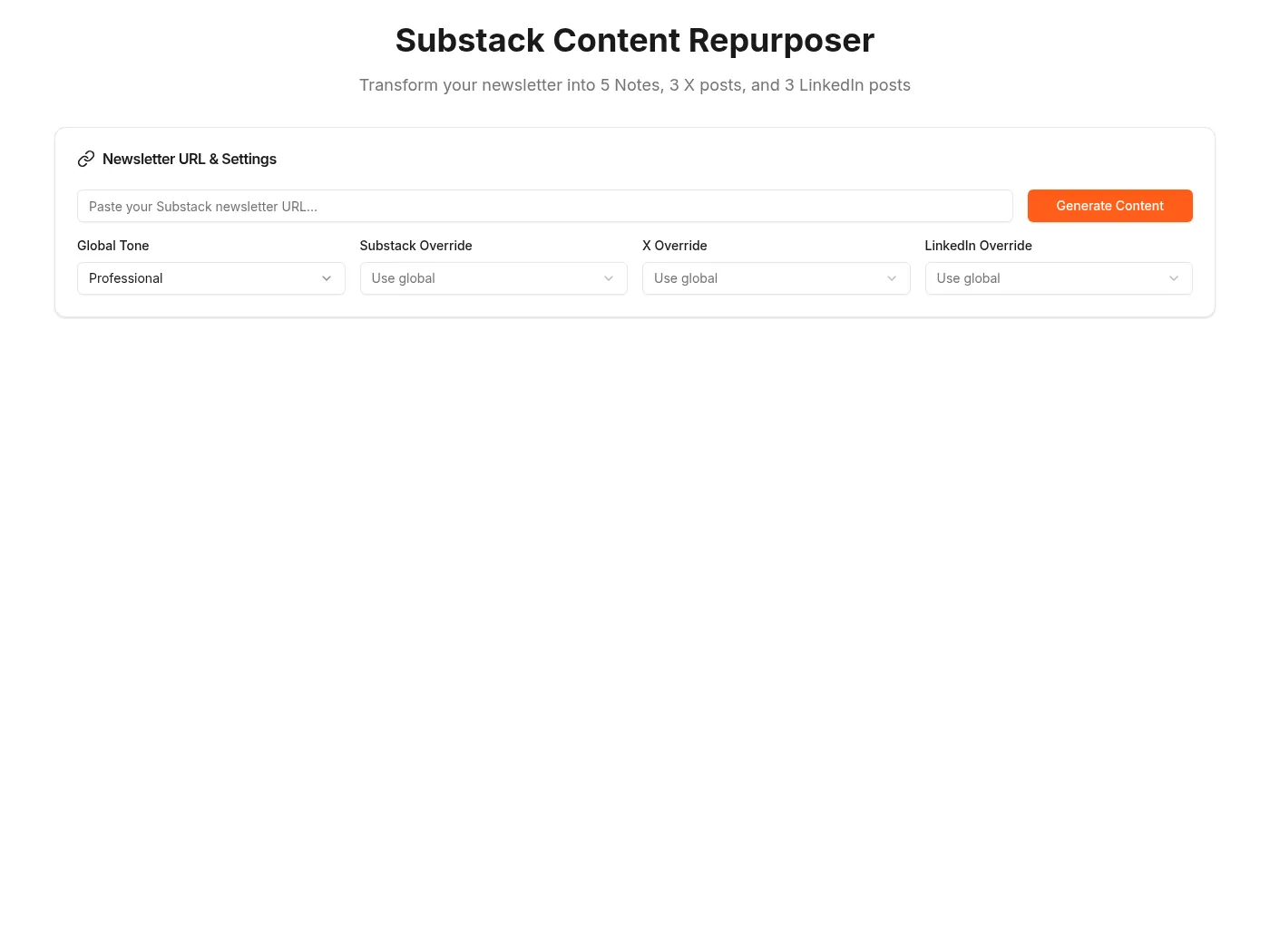 Substack Repurposer: Newsletter to Social Media Content