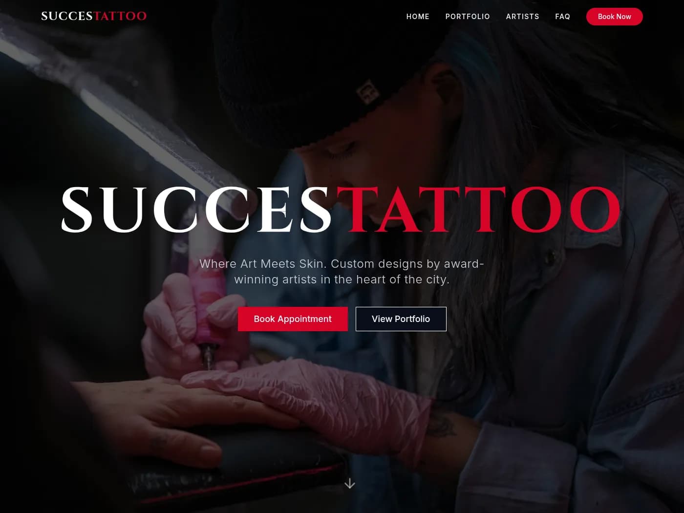 Succes Tattoo Portfolio Website