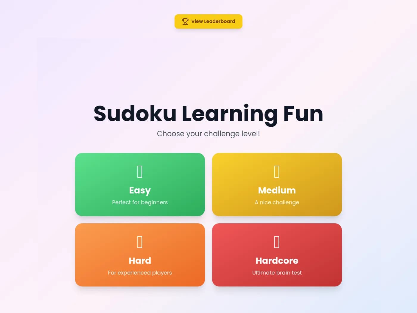 Sudoku Learning Fun - Interactive Sudoku Website with Levels and Celebrations