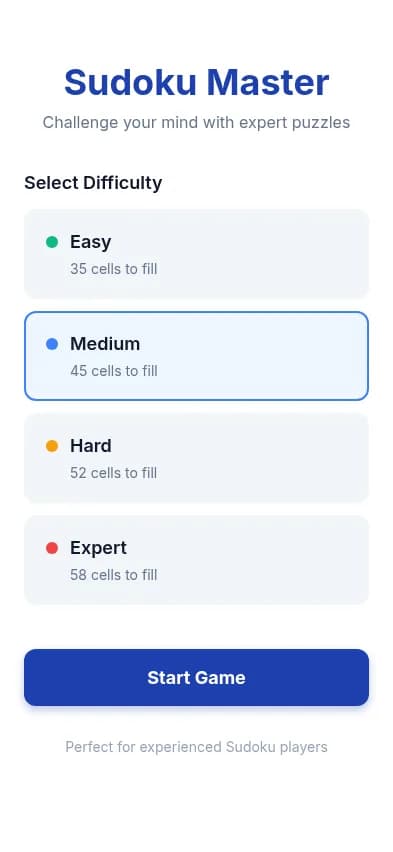 Sudoku Master - Challenging Android Sudoku Game
