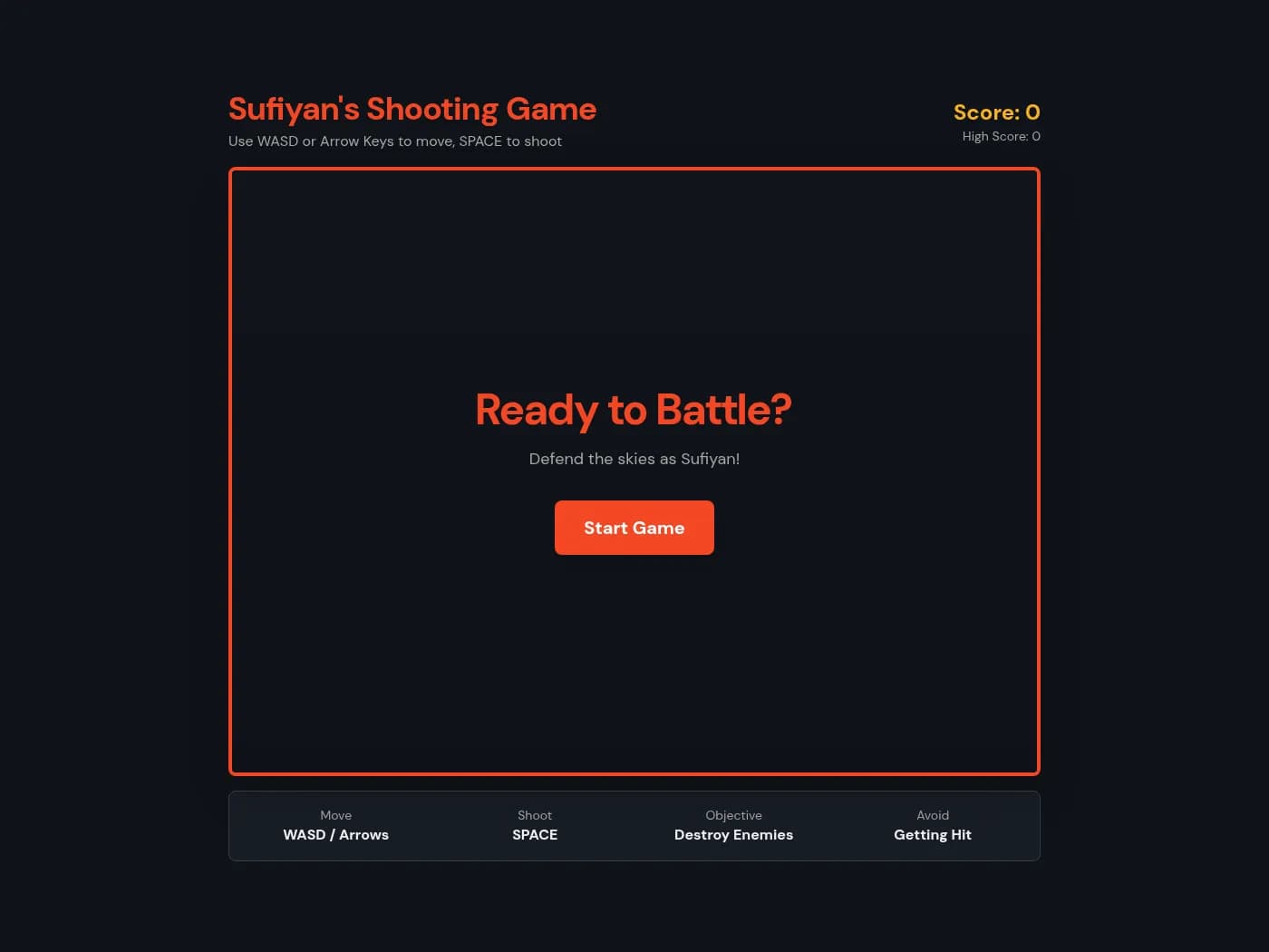 Sufiyan's Shooting Game