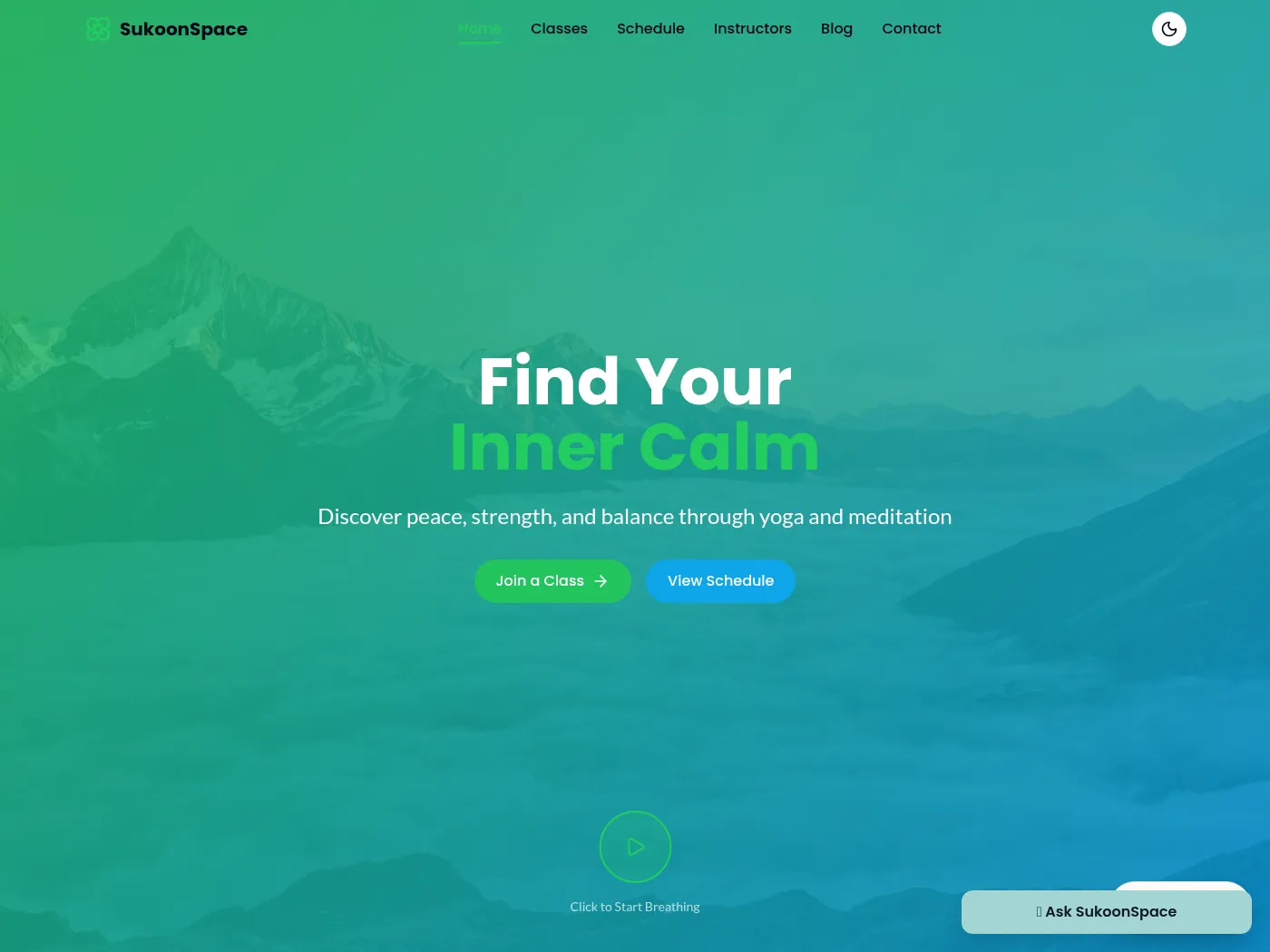 SukoonSpace – Find Your Inner Calm: Responsive Yoga & Wellness Website