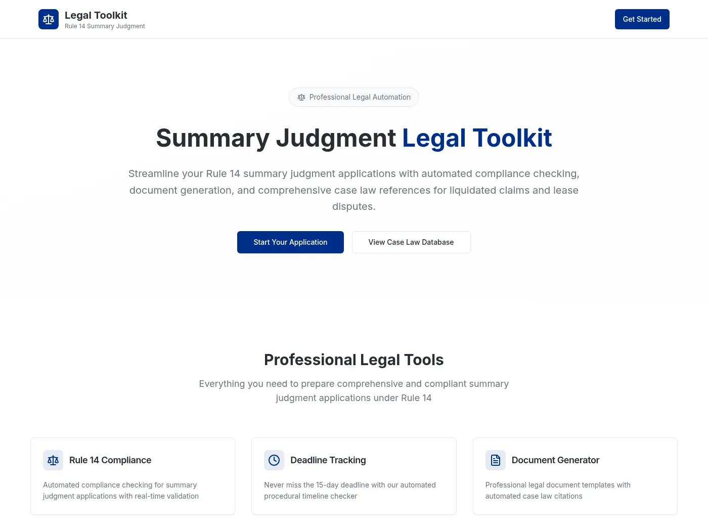 Summary Judgment Legal Toolkit for Rule 14 Applications