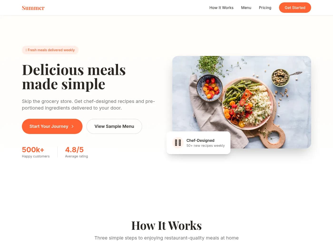 Summer Meal Kit Delivery Website