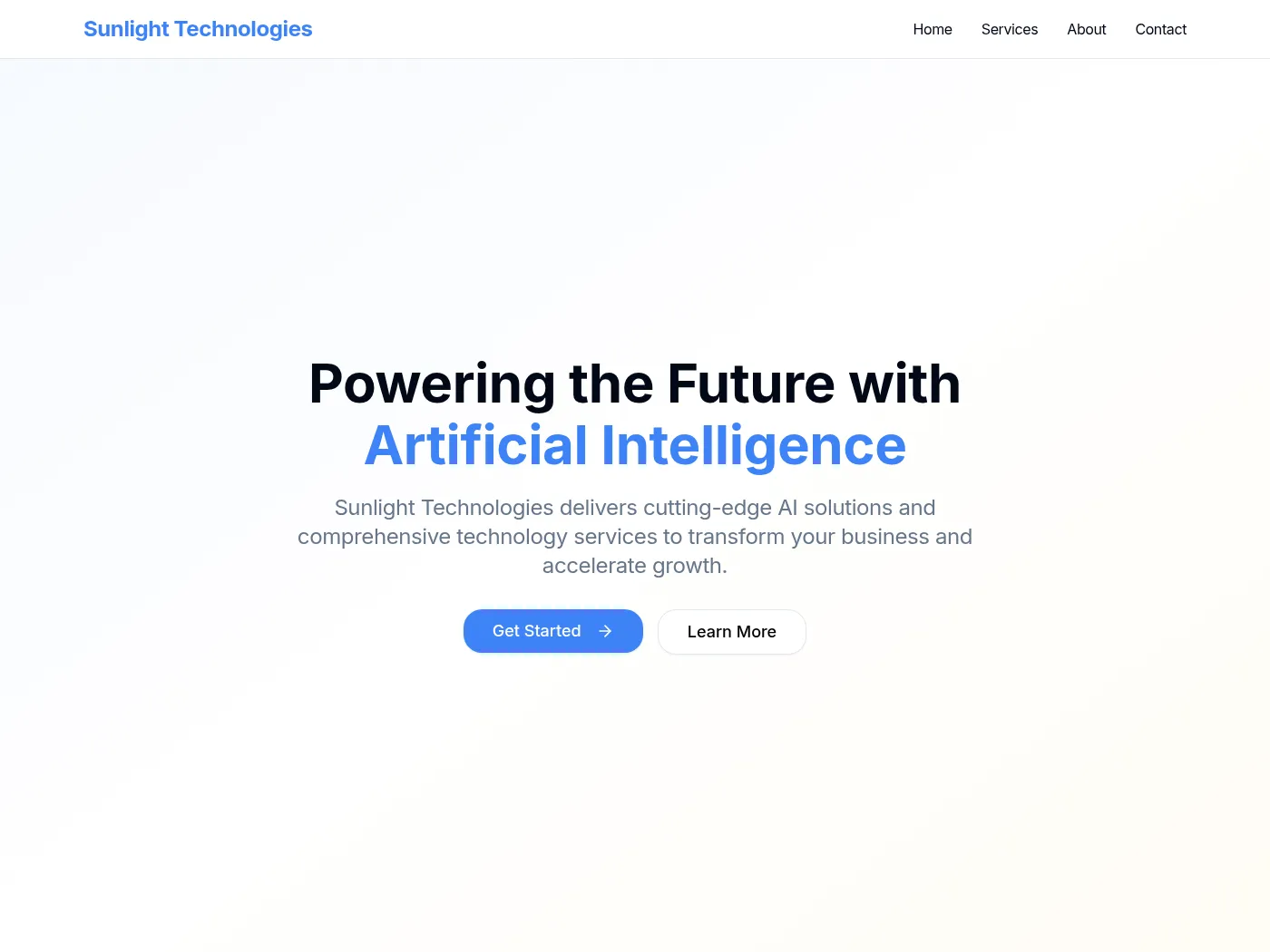 Sunlight Technologies AI Company Website