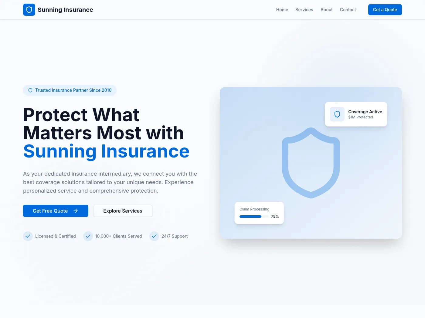 Sunning Insurance Website
