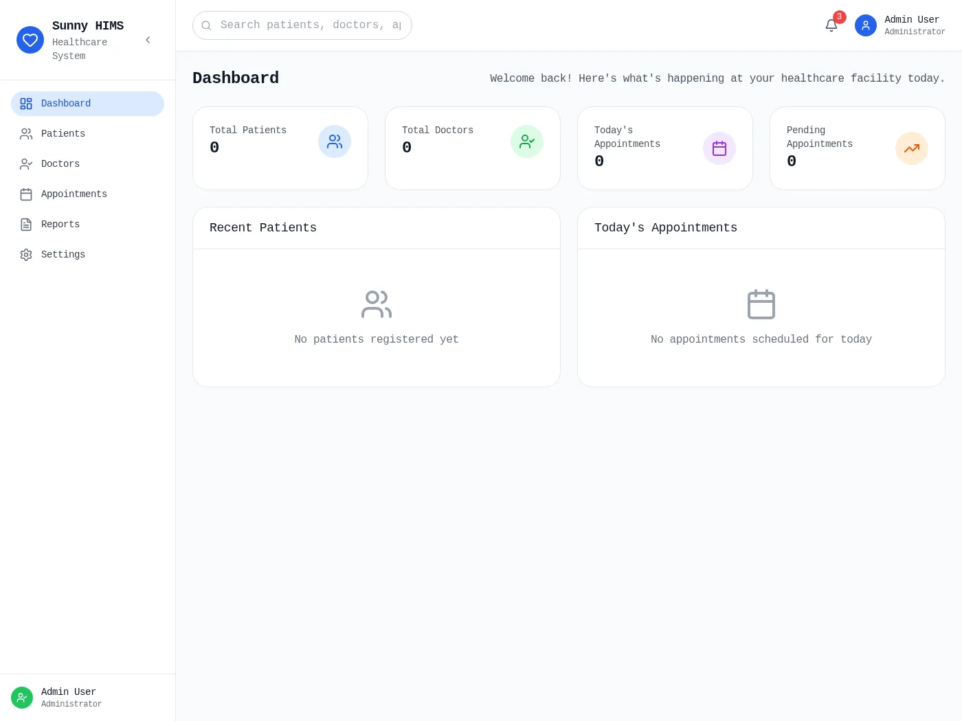 Sunny Health Information Management System (HIMS) Platform