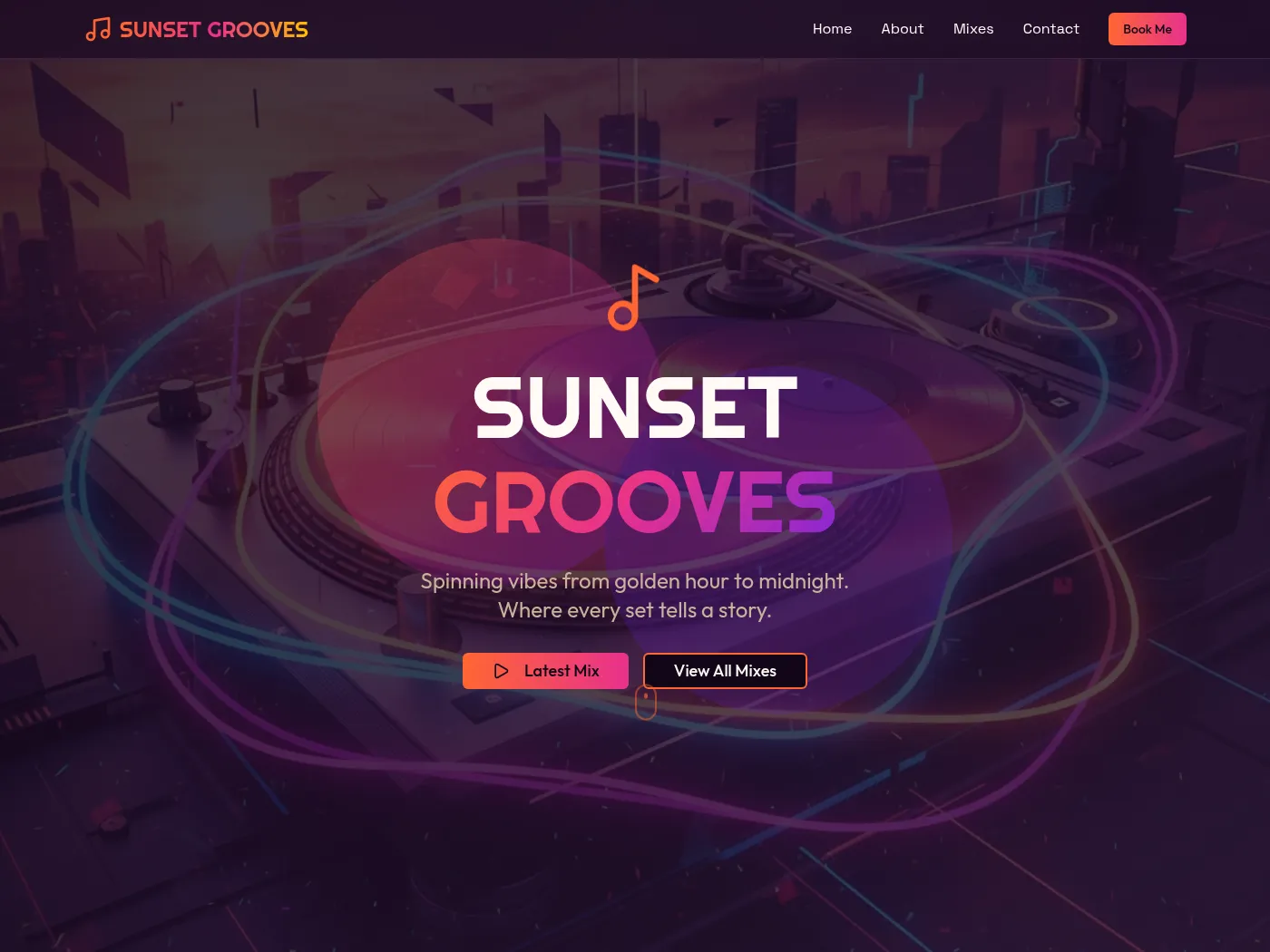 Sunset Grooves DJ Portfolio Website