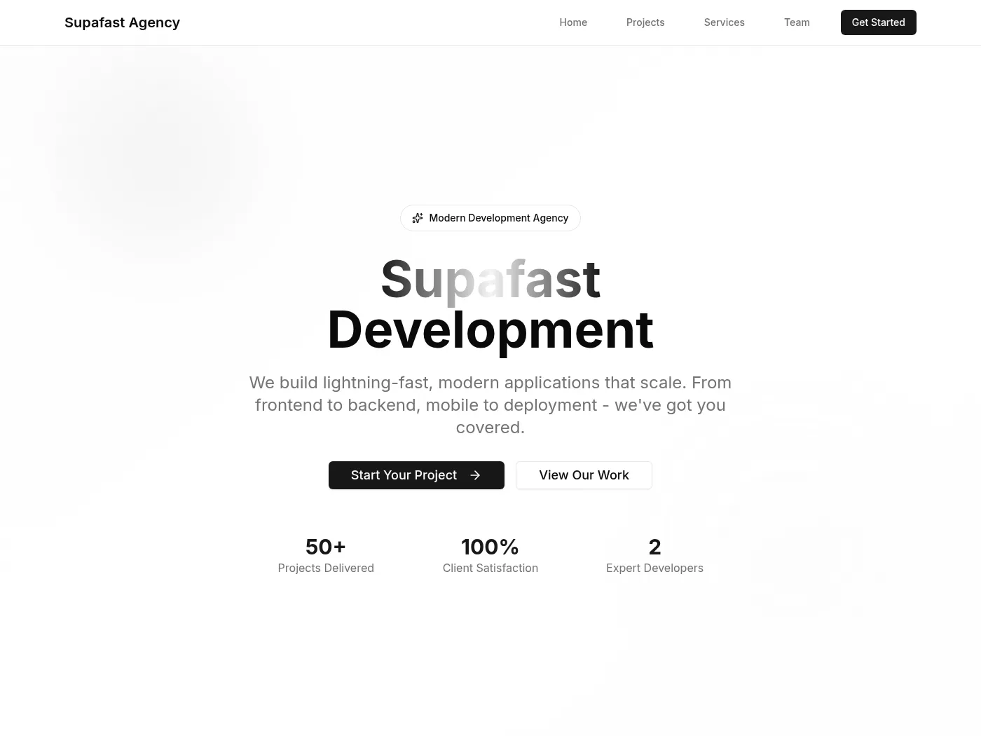 Supafast Agency – Modern Blue-Themed Landing Page