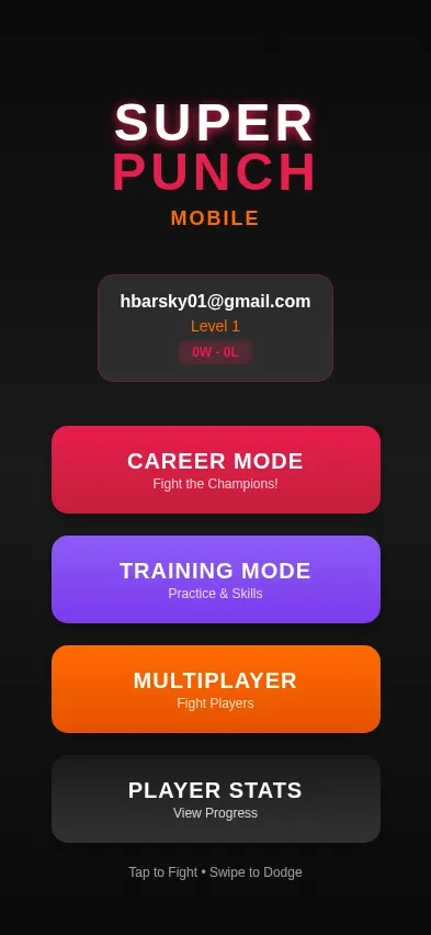 Multiplayer Mobile Boxing Game with Training Mode and Stats
