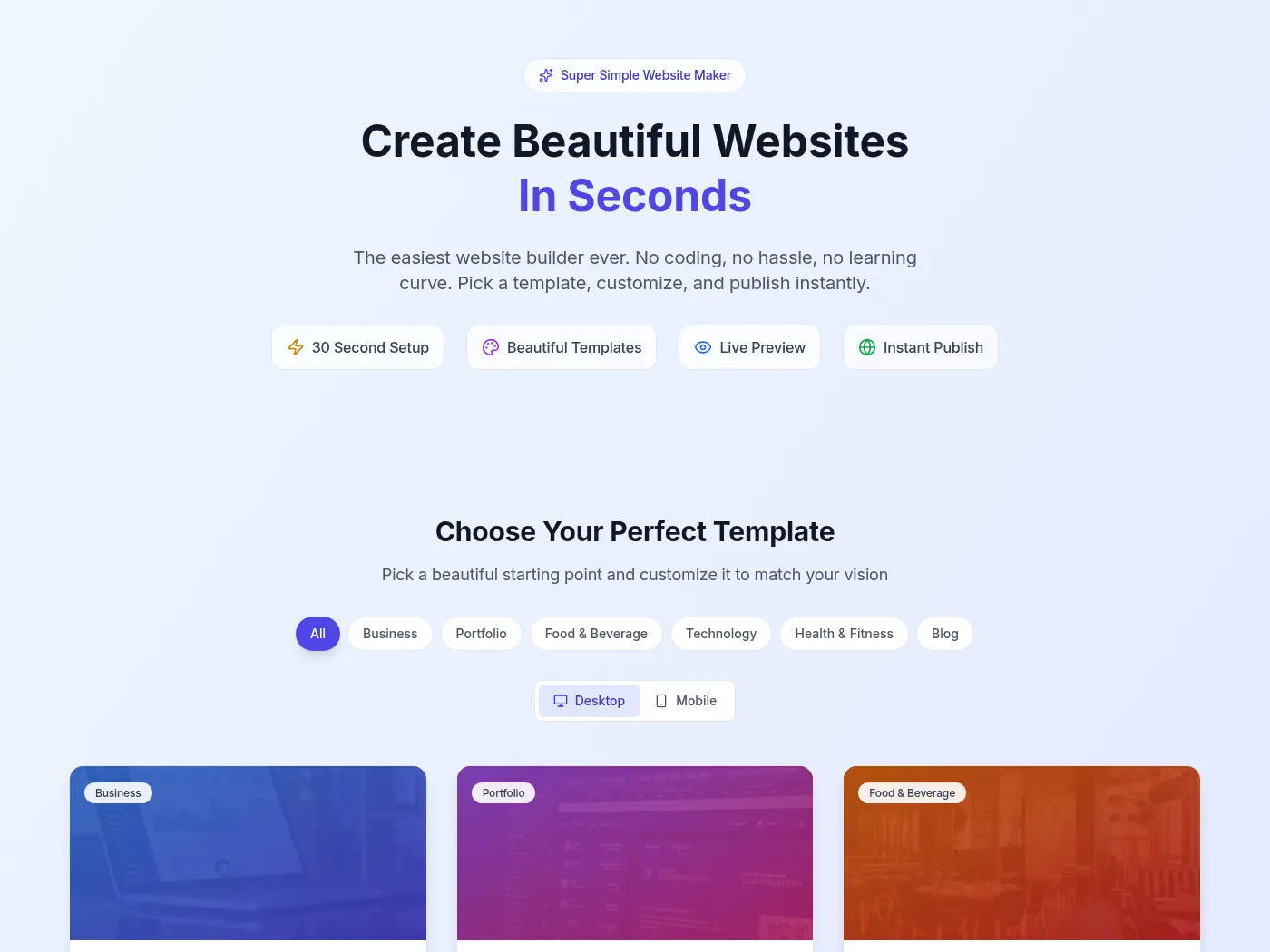 Super Simple Website Maker