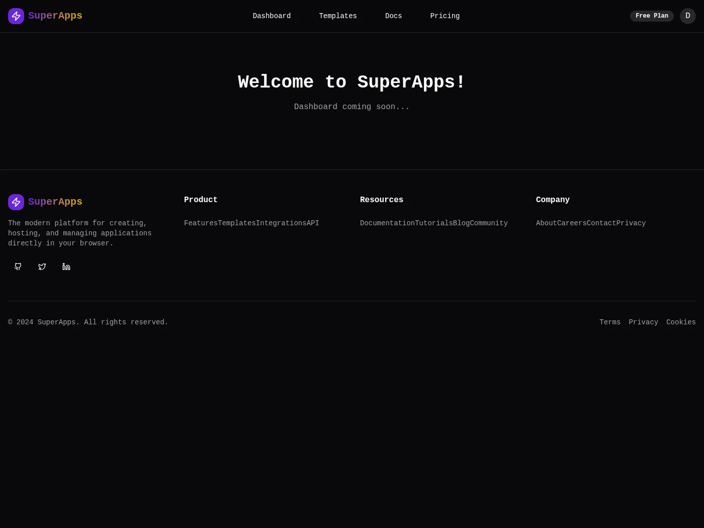 SuperApps: Plataforma de Criação de Apps no Navegador com UI Premium e Funcionalidades Avançadas