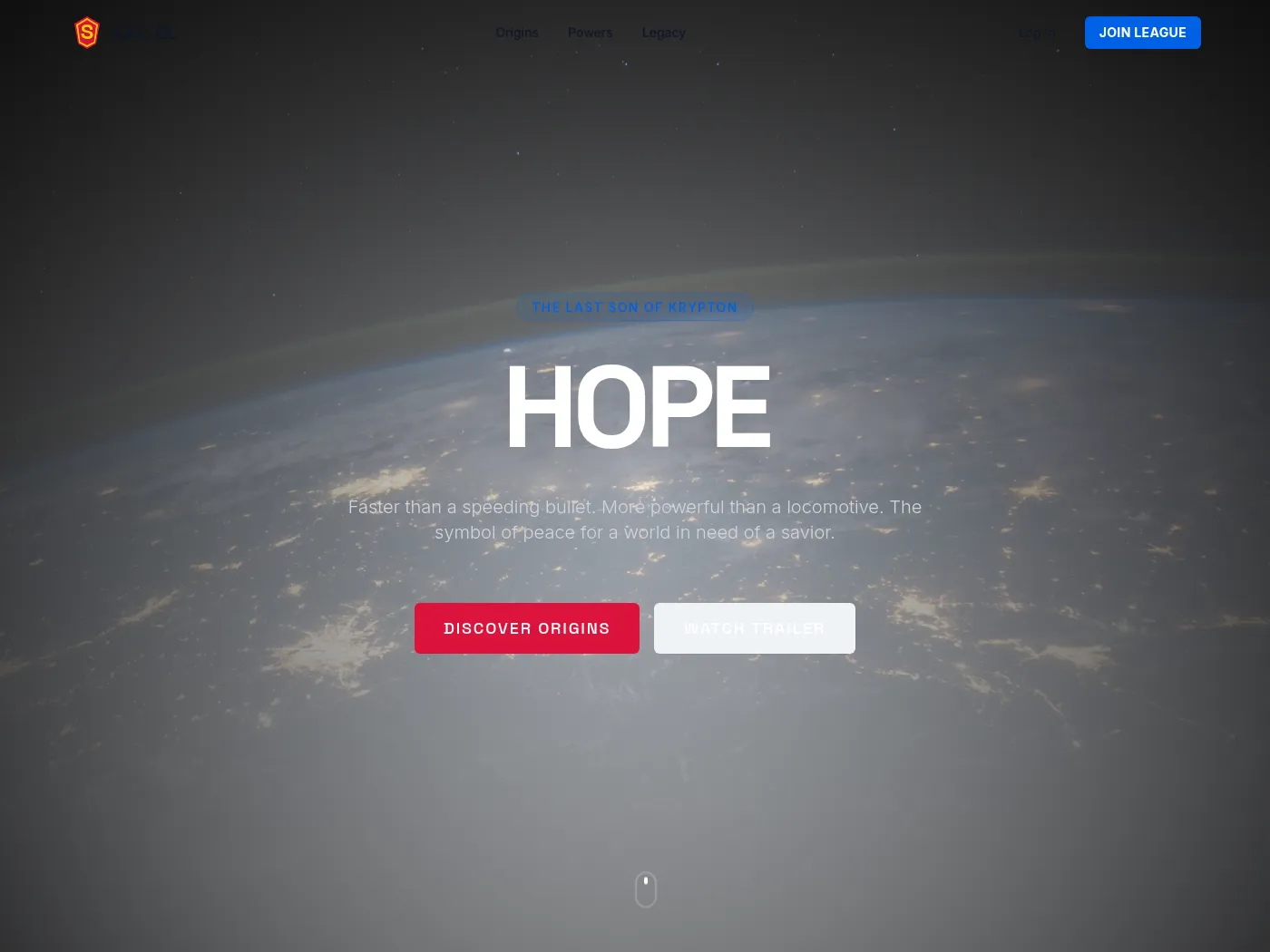 Superman Landing Page