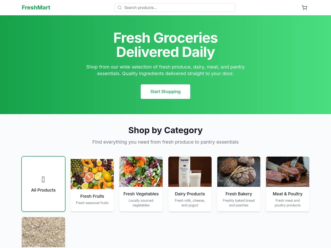 Supermarket Online Ordering Website