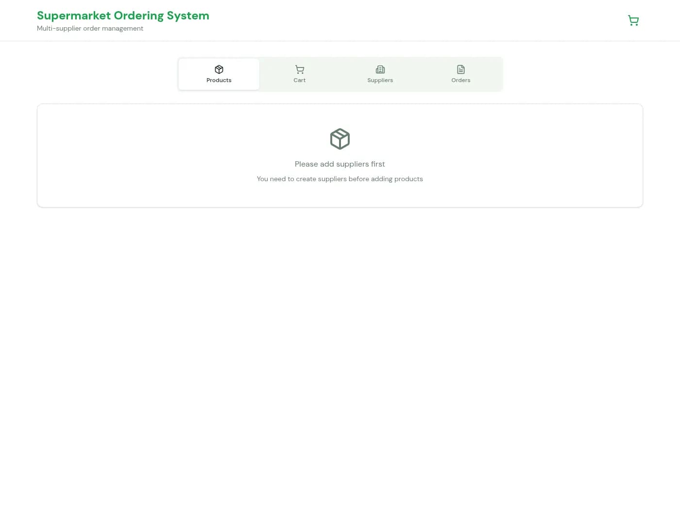 Supermarket Multi-Supplier Ordering App