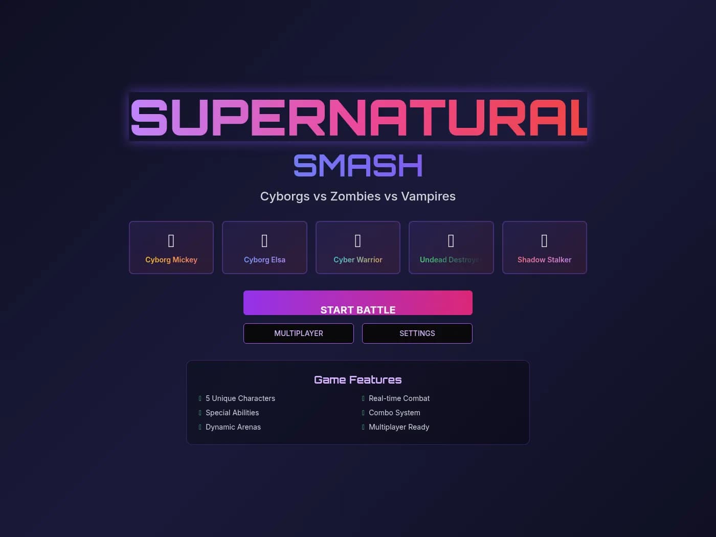 Supernatural Smash: Cyborgs vs Zombies vs Vampires