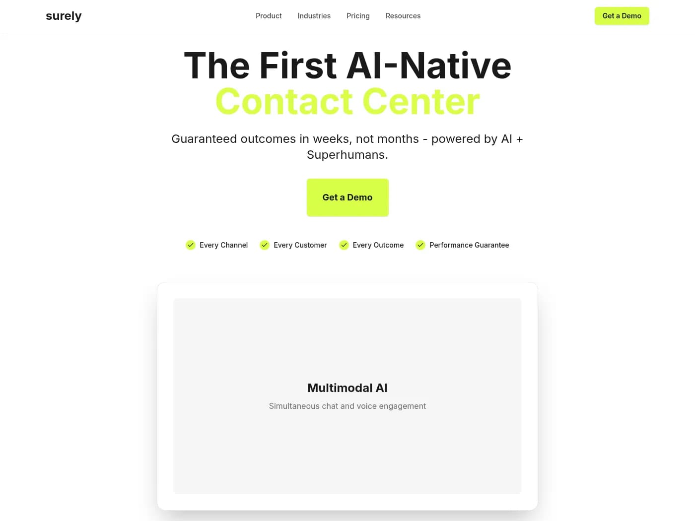 Surely: AI-Native Contact Center for Businesses