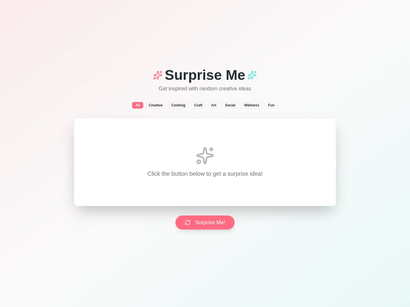 Surprise Me: Fun Random Idea Generator