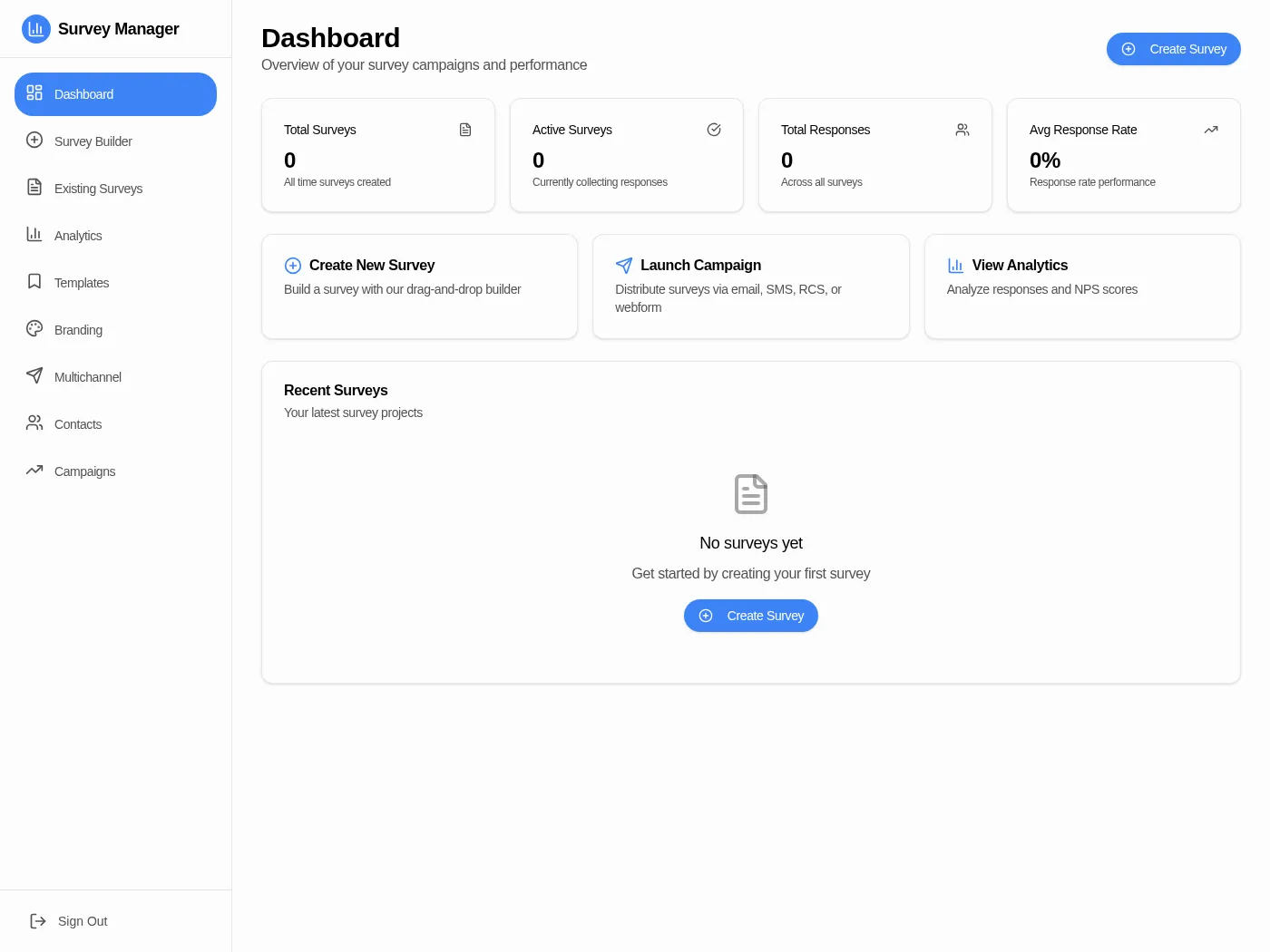 Survey Manager & Template Builder Platform