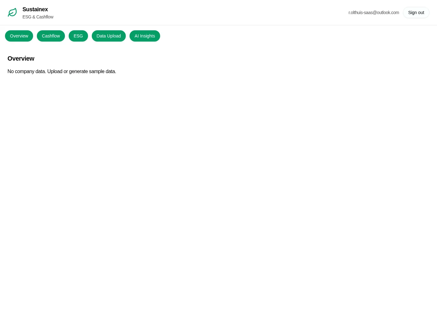Sustainex: All-in-One Cashflow & ESG Insights Platform for SMEs and Startups