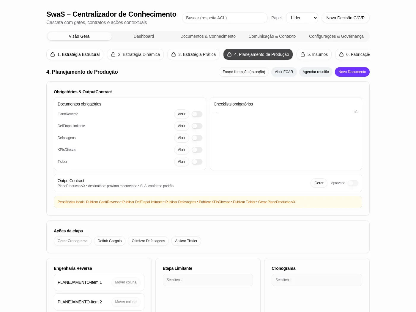SwaS – Centralizador de Conhecimento (MVP Visual Prototype)