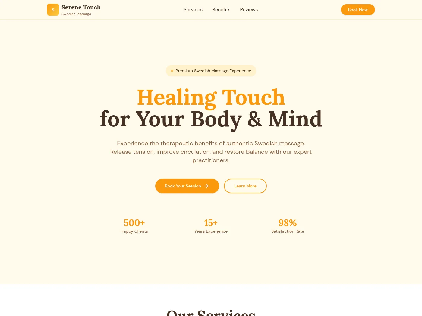 Serene Touch Massage Website