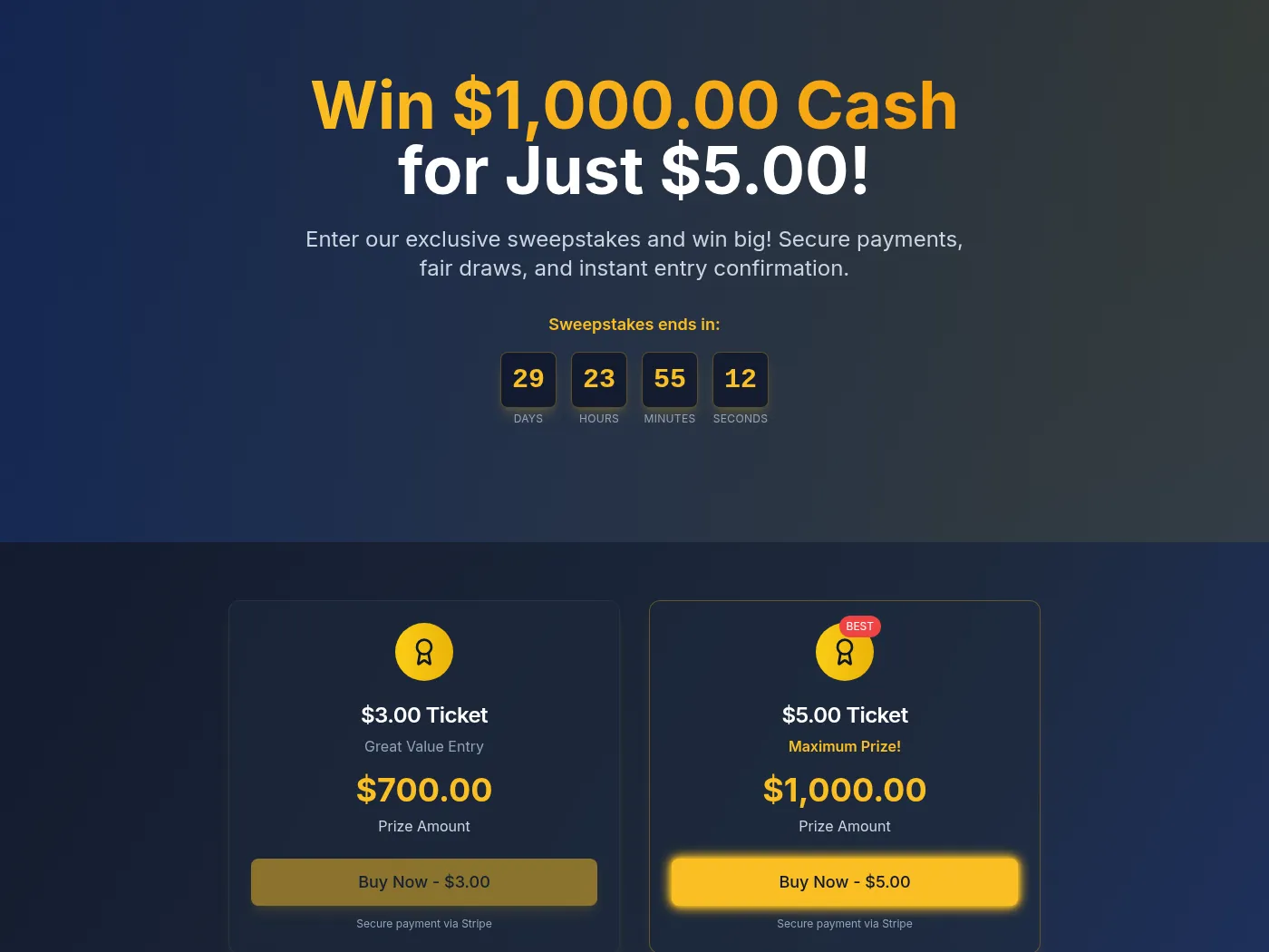 Sweepstakes Pro: Modern, Mobile-First Sweepstakes Platform