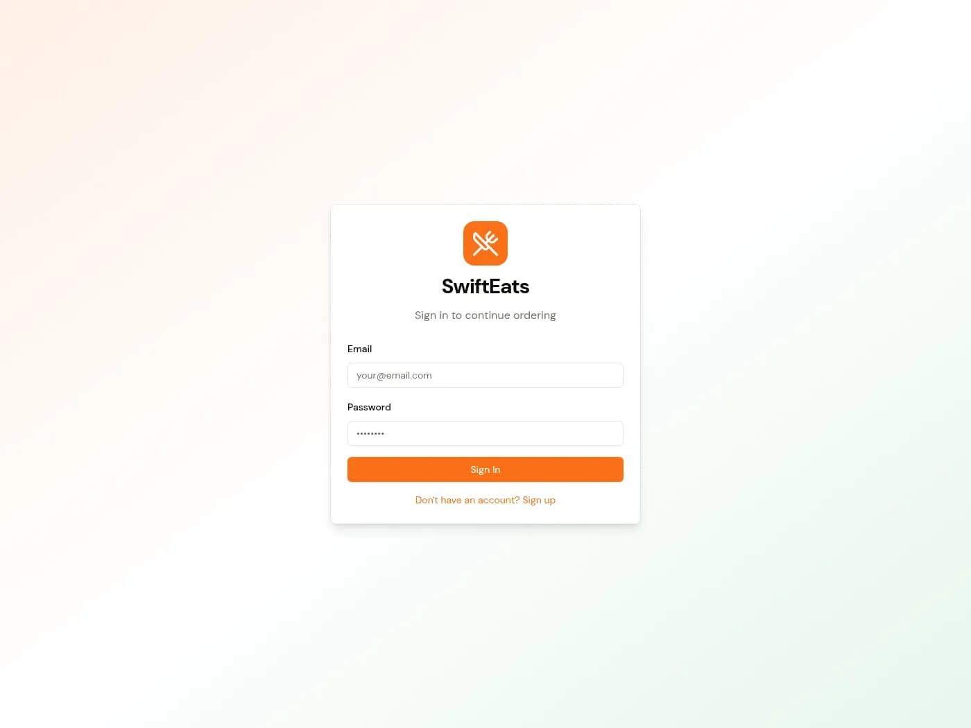 SwiftEats: Mobile-Friendly Food Delivery Web App