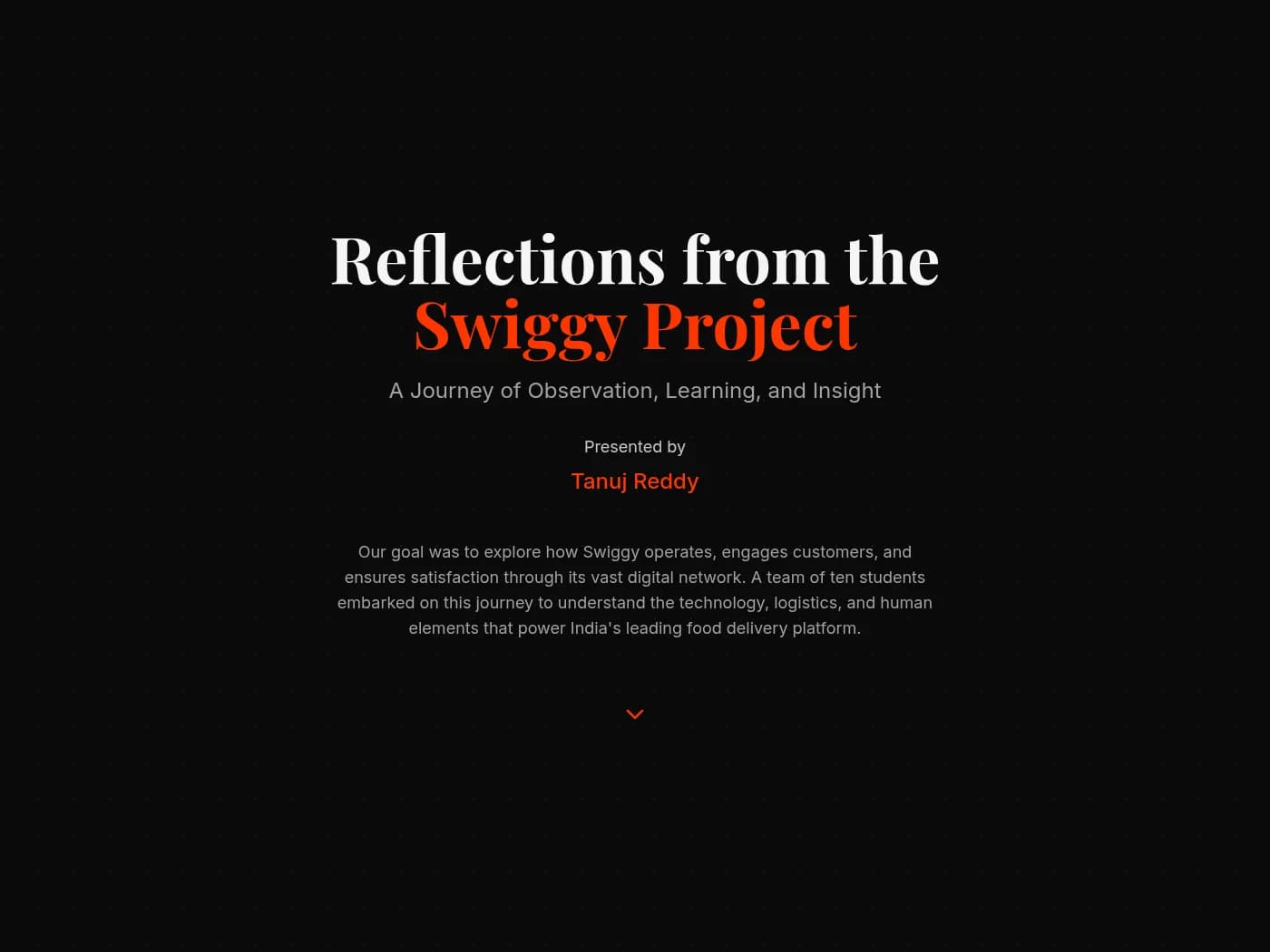 Swiggy Project Reflections: A Cinematic Student Learning Journey