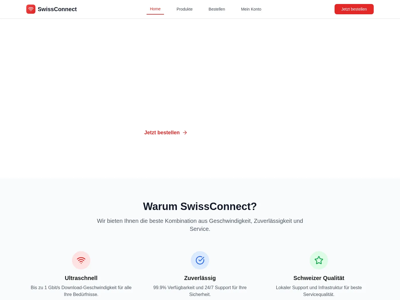 Swiss ISP Customer Portal & Order Management