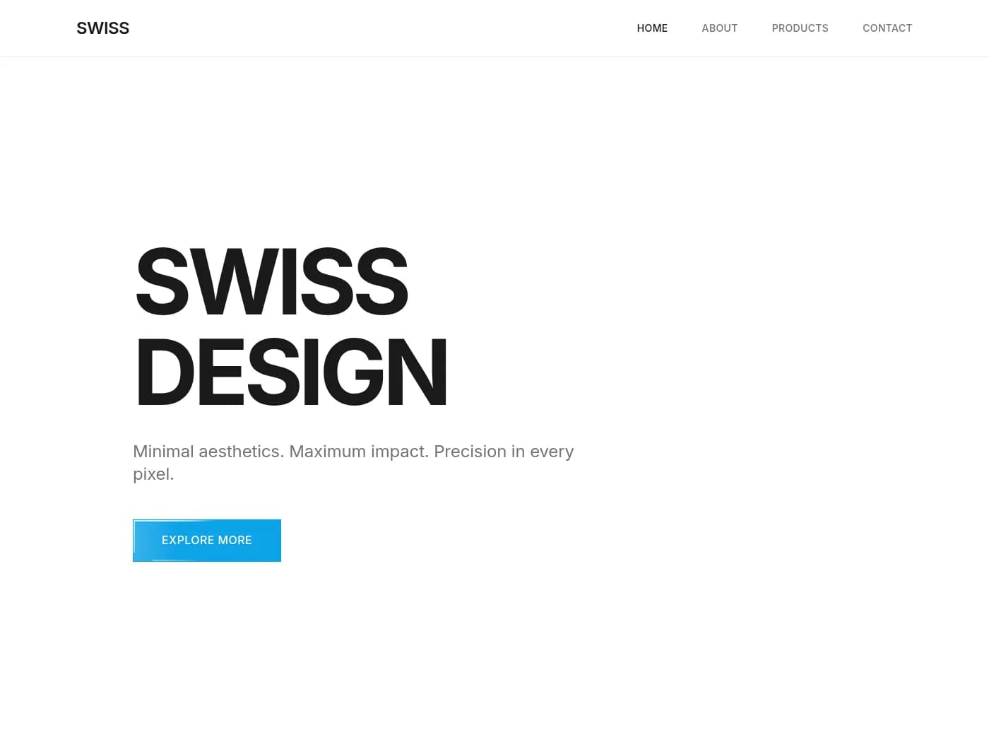 Swiss-Style Multi-Page Website with Shimmer Accents