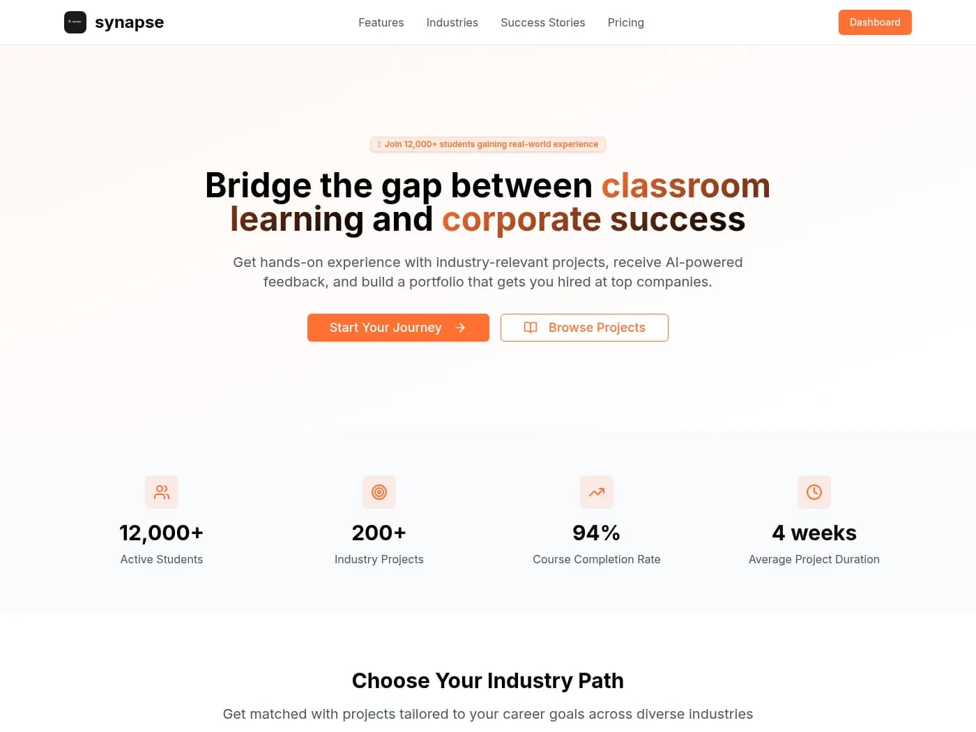 Synapse: Industry-Aligned Project Platform for Students