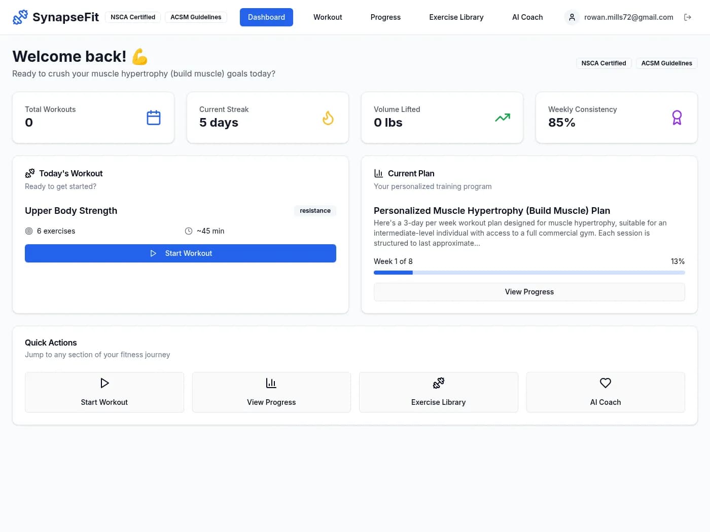 SynapseFit: AI-Powered Adaptive Personal Training Platform