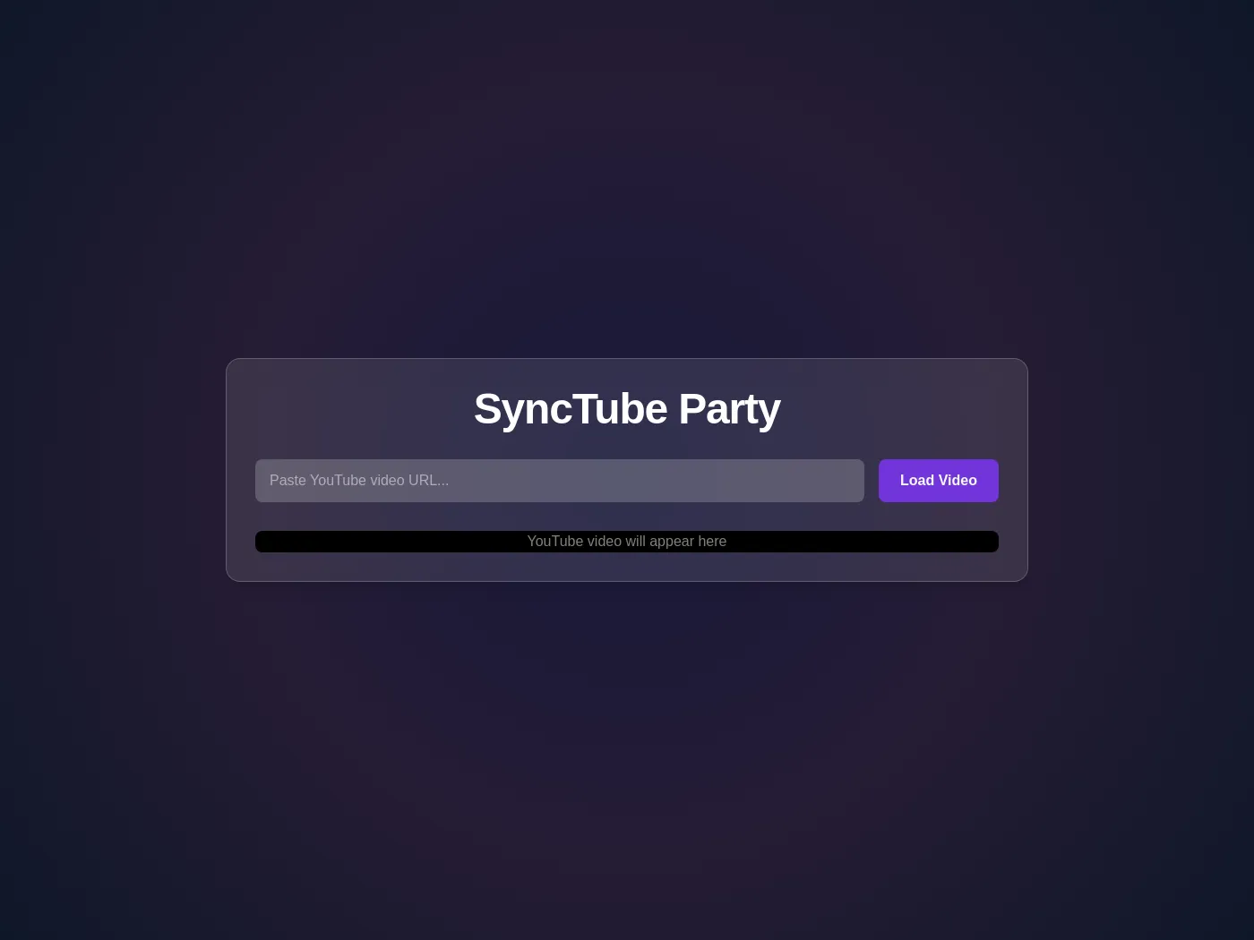 SyncTube Party: Real-Time Synchronized YouTube Watch Parties with Glassmorphism UI