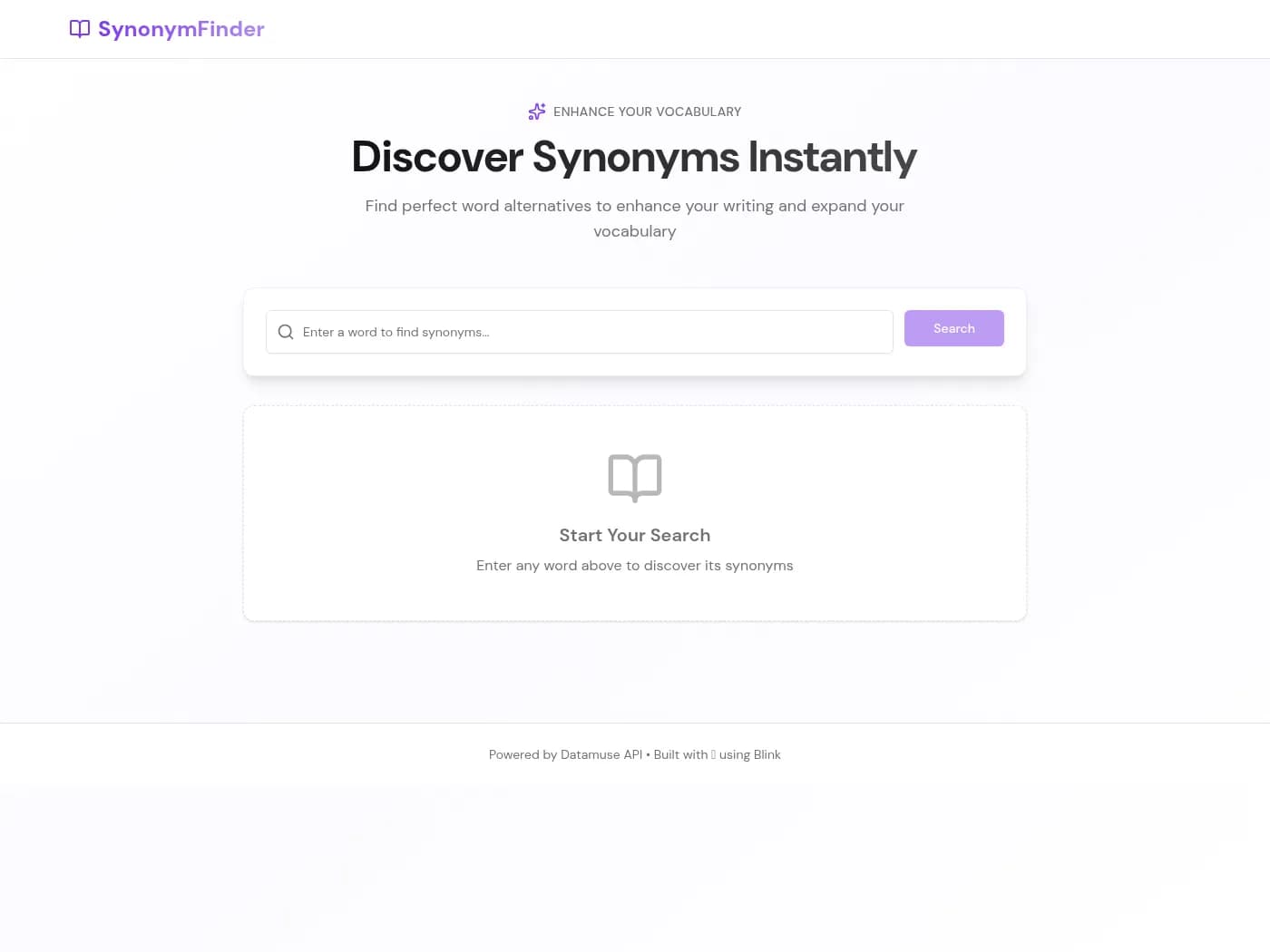 SynonymFinder: Discover Synonyms for Any Word Instantly