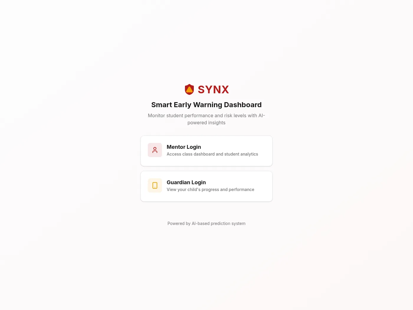 SYNX – Smart Early Warning & Risk Dashboard for Students