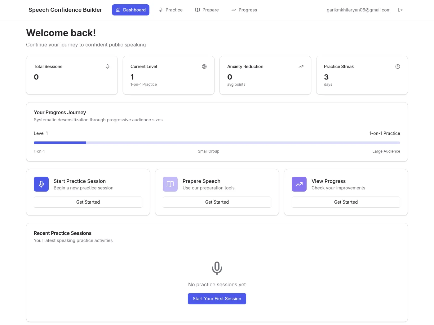 Systematic Desensitization Speech Practice Platform