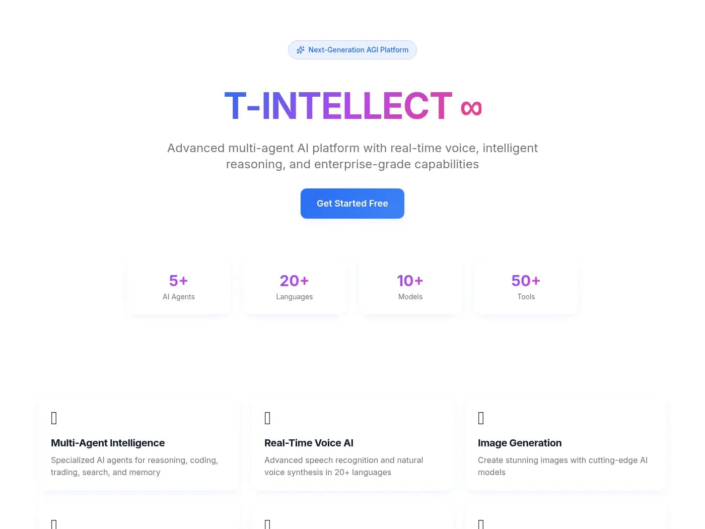 T-INTELLECT ∞: Next-Gen Scalable AGI Platform with Multi-Agent Intelligence