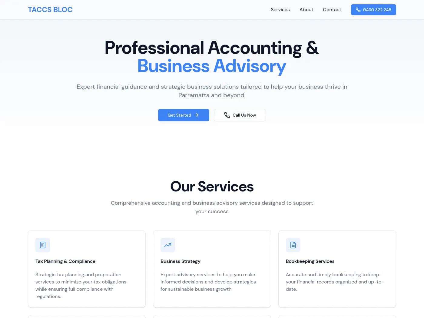 TACCS BLOC - Professional Accounting & Business Advisory Website