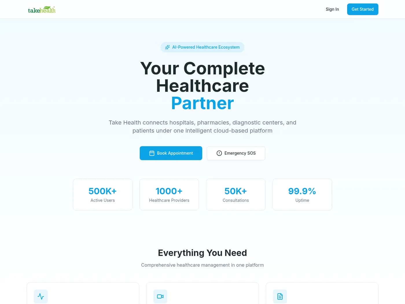 Take Health: Unified AI-Powered Healthcare Ecosystem Platform