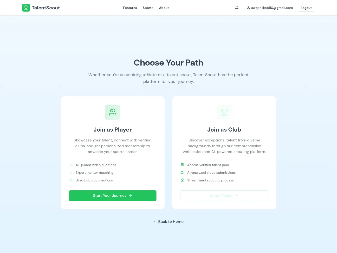 TalentScout – Bridging Sports Talent and Clubs with AI-Powered Video Auditions & Mentorship